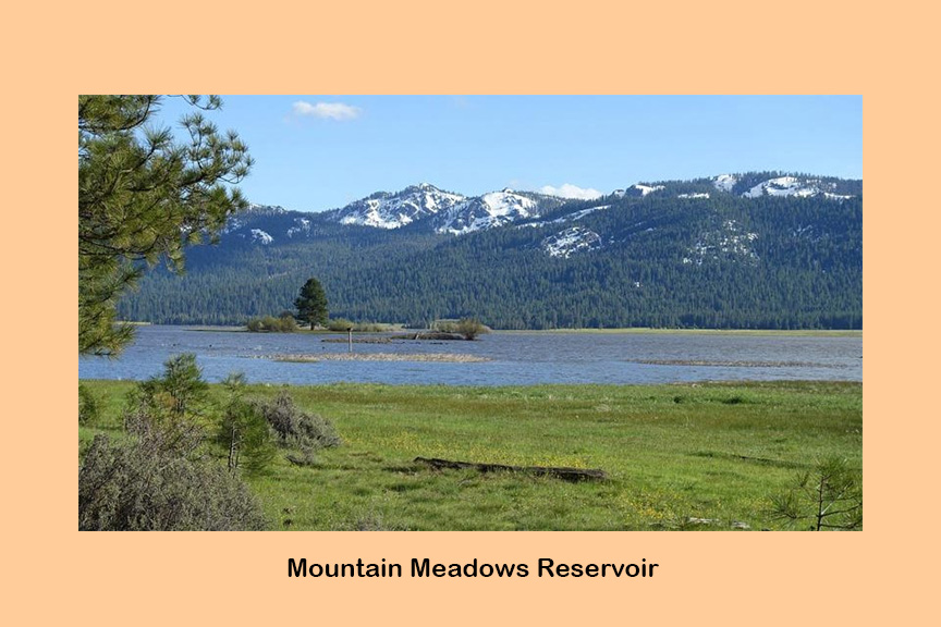 Mountain Meadow Reservoir – a shallow lake from a meadow
