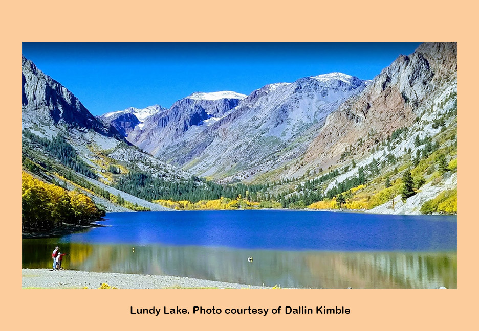 Lundy Lake – nestled within a steep canyon